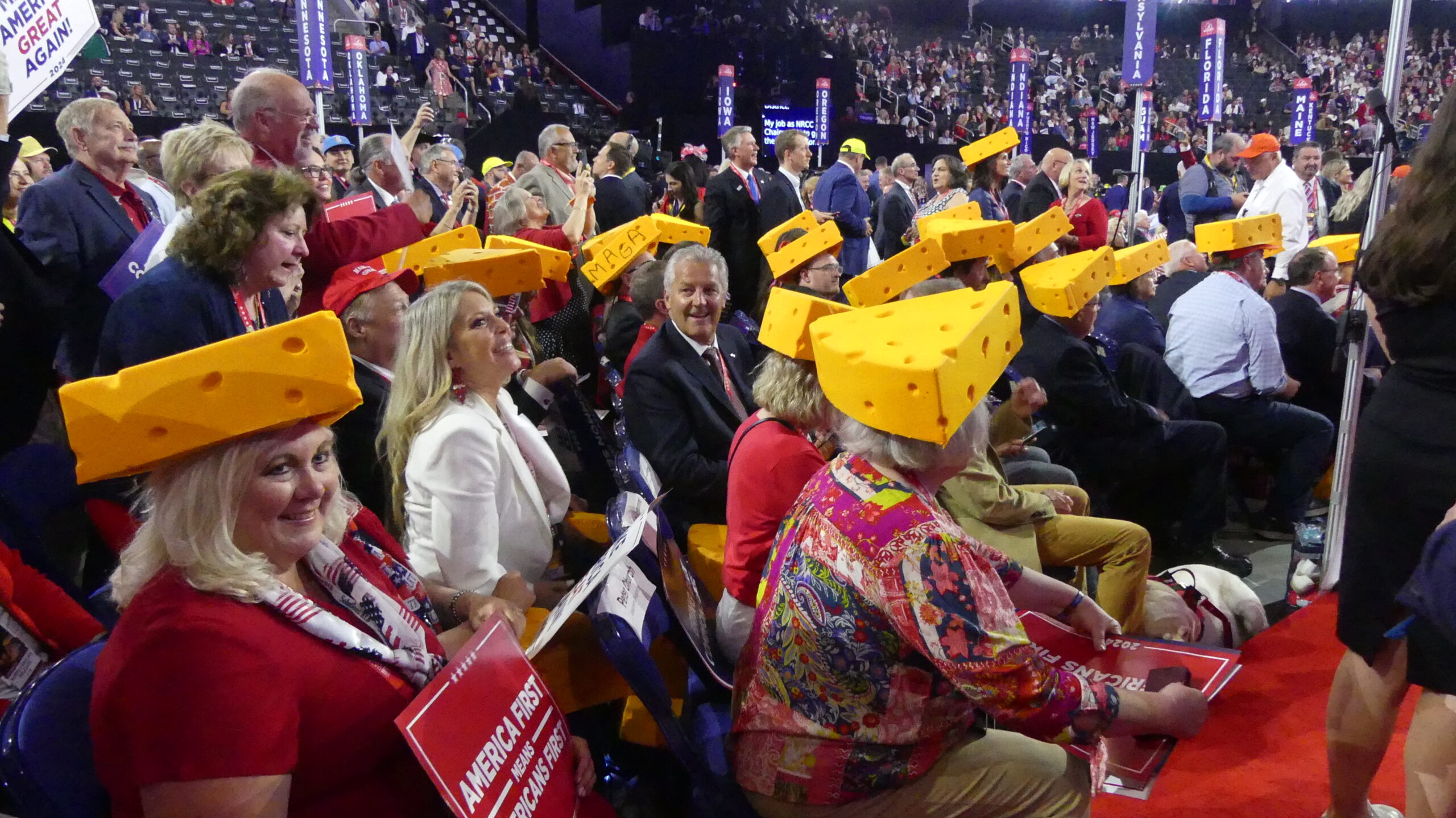 Wisconsin delegation dons cheesehead hats for final day of RNC ...